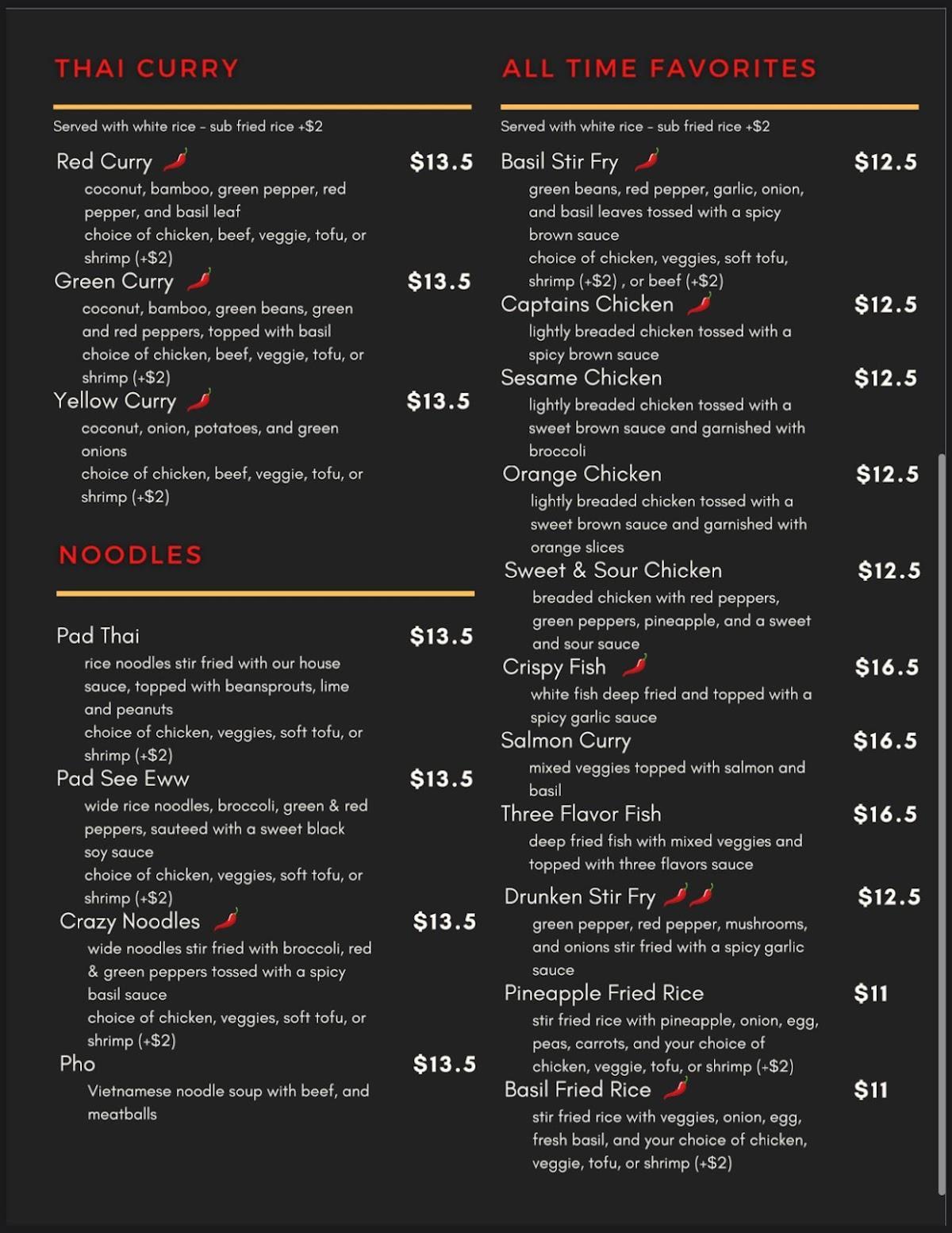 Menu at Asian Cravings restaurant, Akron