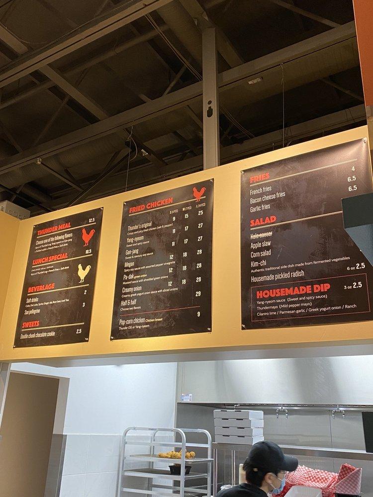 Menu at Thunderbird Korean Fried Chicken fast food, Langford