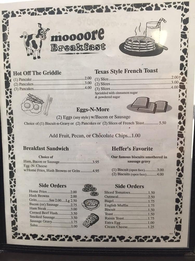 Menu at Heffer's Kountry Cafe, Ormond Beach, 603 S Yonge St