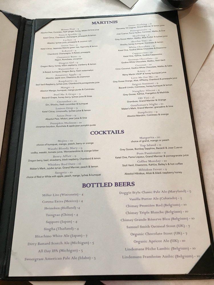 Menu at Q Restaurant, Orland Park