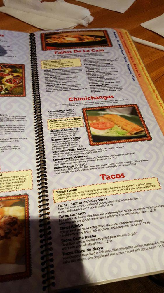 Menu at Casa Brava restaurant, Bedford, 16th St