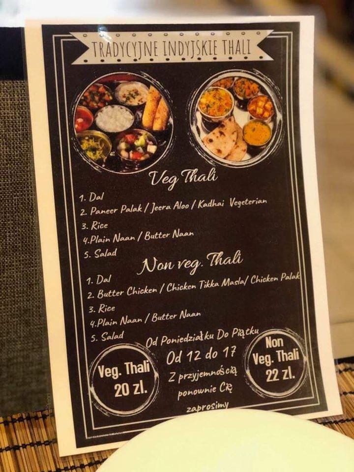 Menu at Tandoori Flame Taste Of Tradition restaurant, Kraków