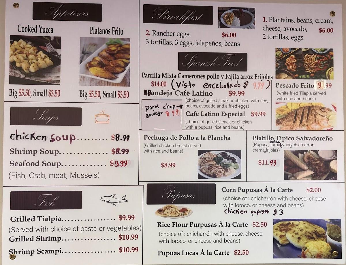 Menu at Waffle Bear & Cafe Latino, Killeen