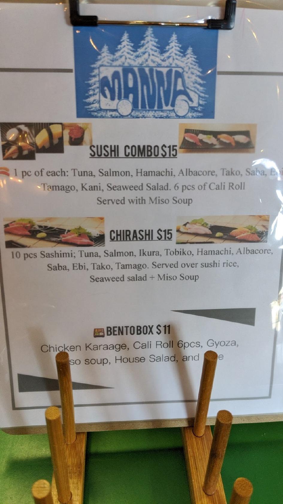 Menu at Manna Japanese Comfort Food restaurant, Salem, Commercial St SE