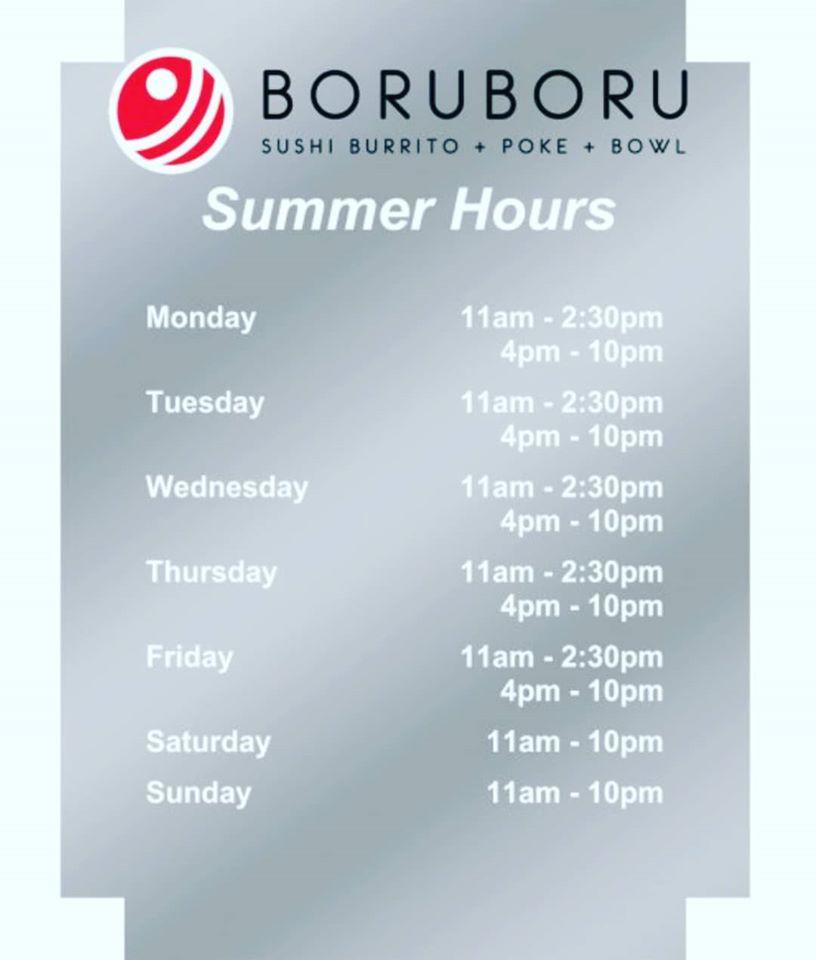 Menu at Boru Boru - Sushi Burrito + Ramen + Bowl restaurant, Tallahassee