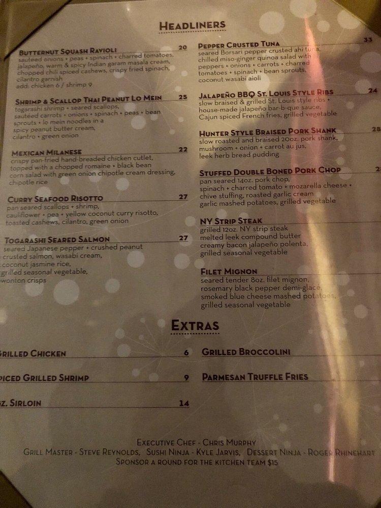 Menu at Forte restaurant, Jamestown