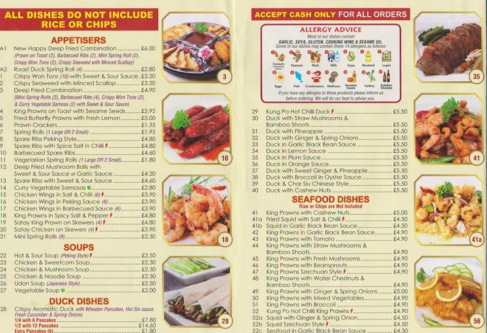Menu at Happy Village Chinese Takeaway fast food, Mexborough