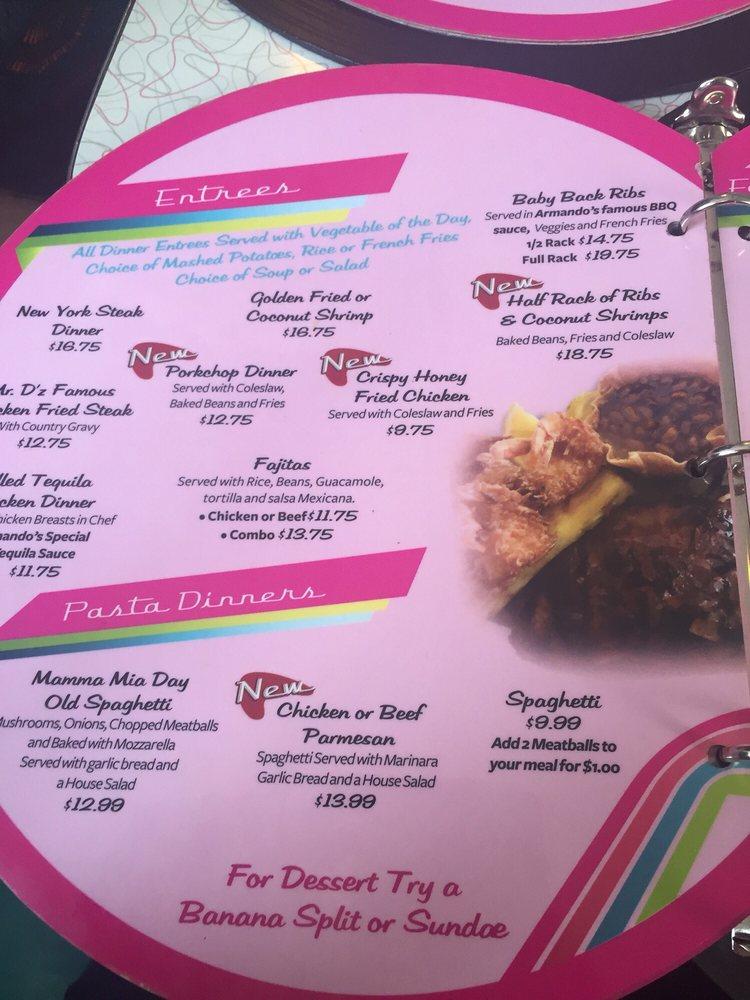 Menu at Mr D'z Route 66 Diner restaurant, Kingman