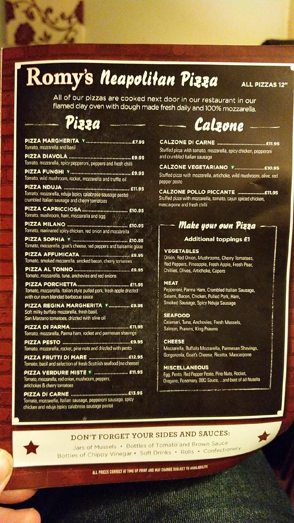 Menu at Romy's & Family Fish And Chips restaurant, Glasgow