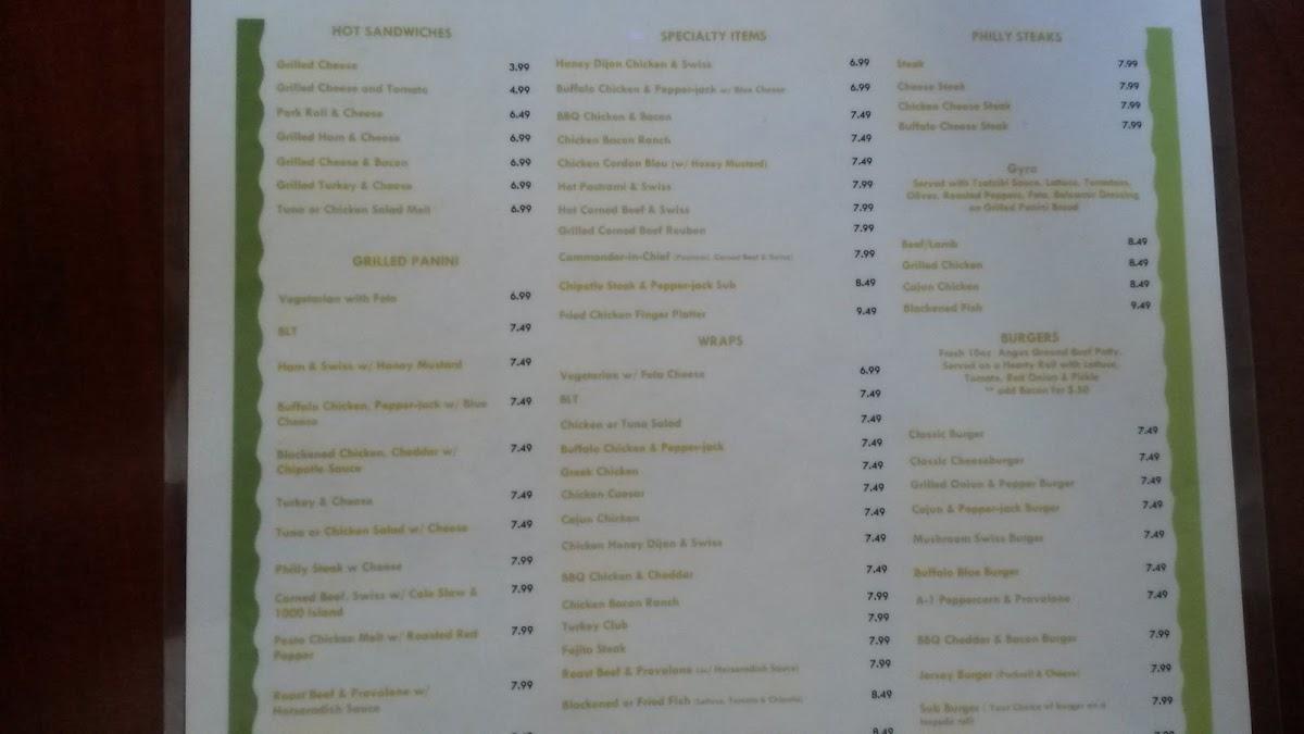Menu at Stone House Eatery restaurant, Wrightstown