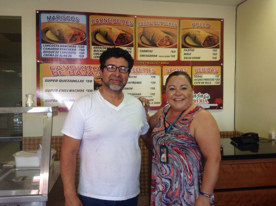 Menu at Baja's Burrería restaurant, Tijuana