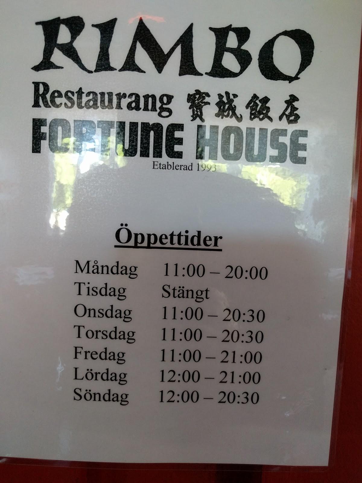 Fortune House restaurant, Rimbo - Restaurant menu and reviews