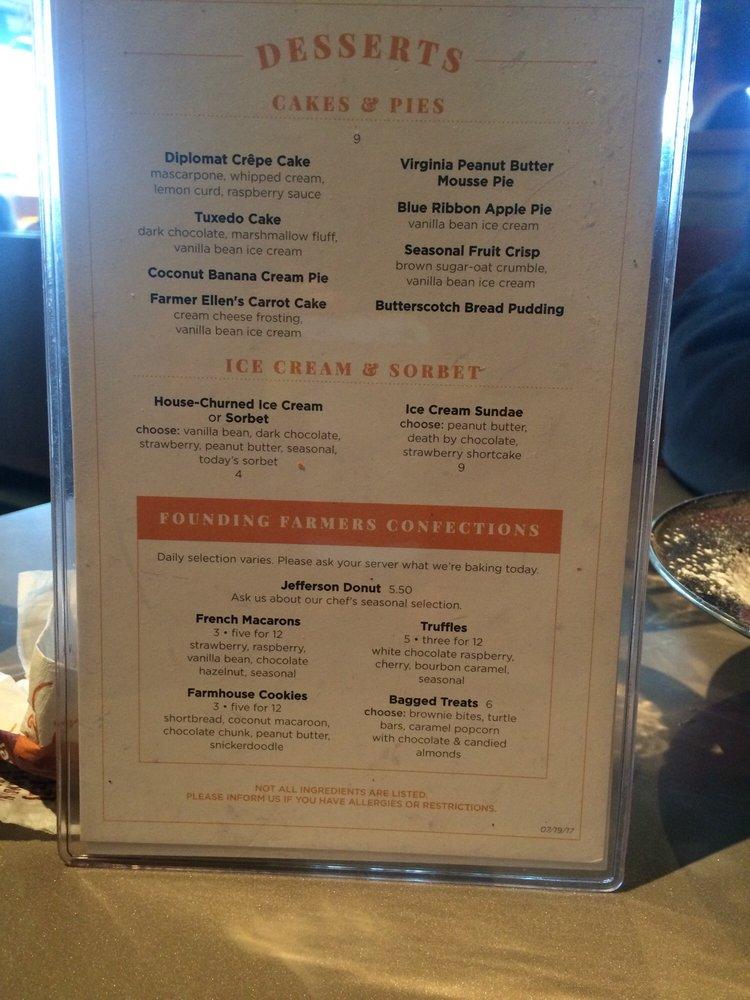 Menu at Founding Farmers Tysons pub & bar, Tysons