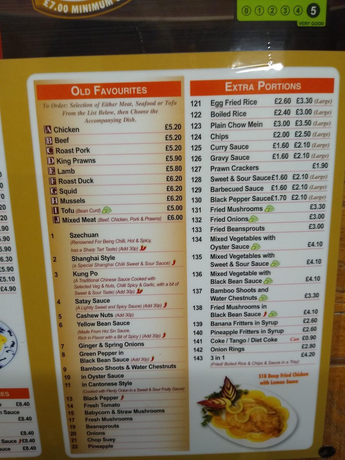 Menu at Good Luck fast food, Derby