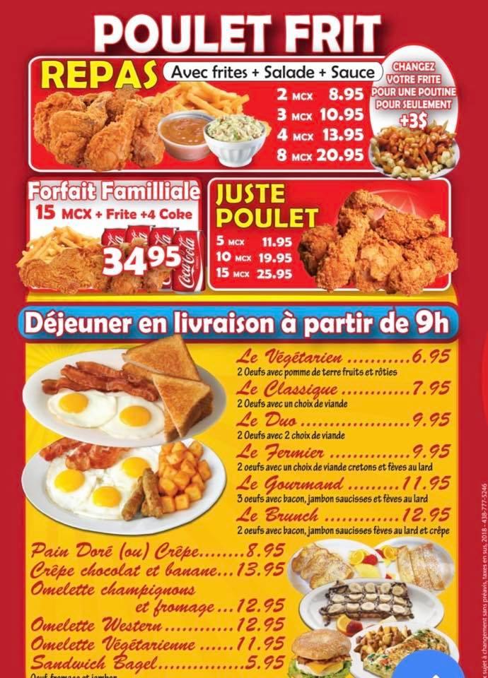 Menu at Le Nouveau Paragon II Montreal QC restaurant, Montréal, Blvd ...