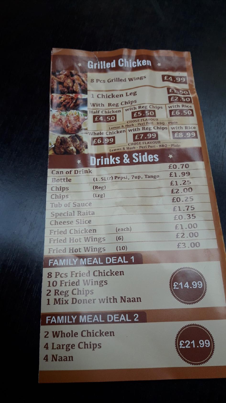 Menu at Naz Sweets restaurant, Slough