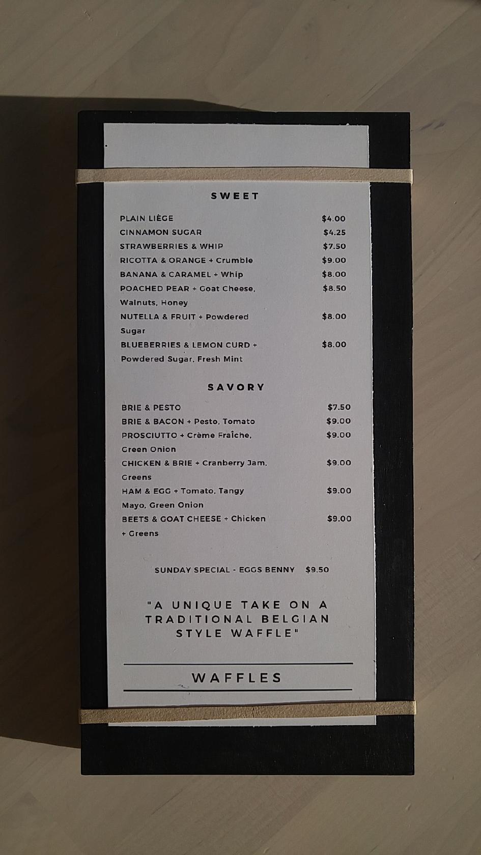 Menu at Sonder Coffee Bar - by Red Engine Coffee Roasters, Lethbridge