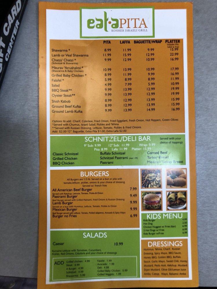 Menu at Eat a Pita restaurant, Lakewood Township