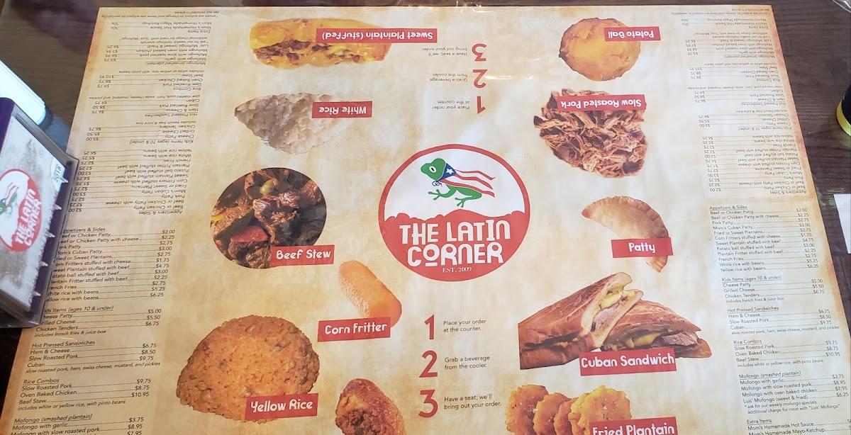 Menu at The Latin Corner restaurant, Spring City