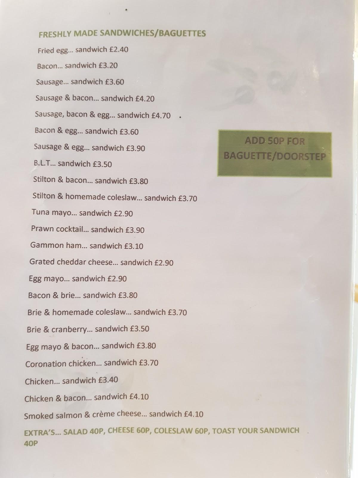 Menu at The Olive Tree cafe, Horsham, Shopping Precinct