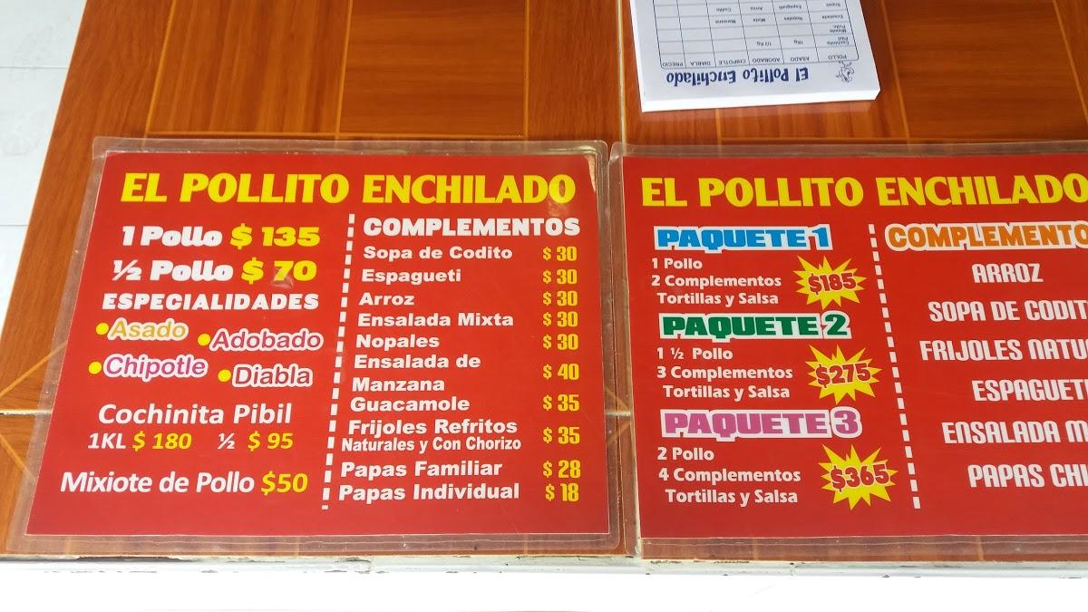 Carta del restaurante EL POLLITO ENCHILADO, Mexico