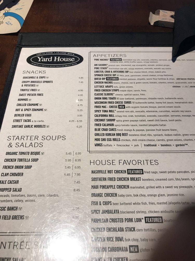 Menu at Yard House pub & bar, Atlanta, 825 Battery Ave SE #320