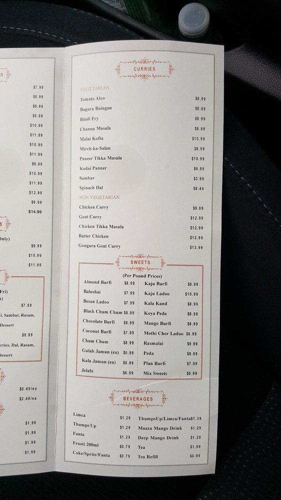 Menu at Apna Chat Bhavan restaurant, Beaverton