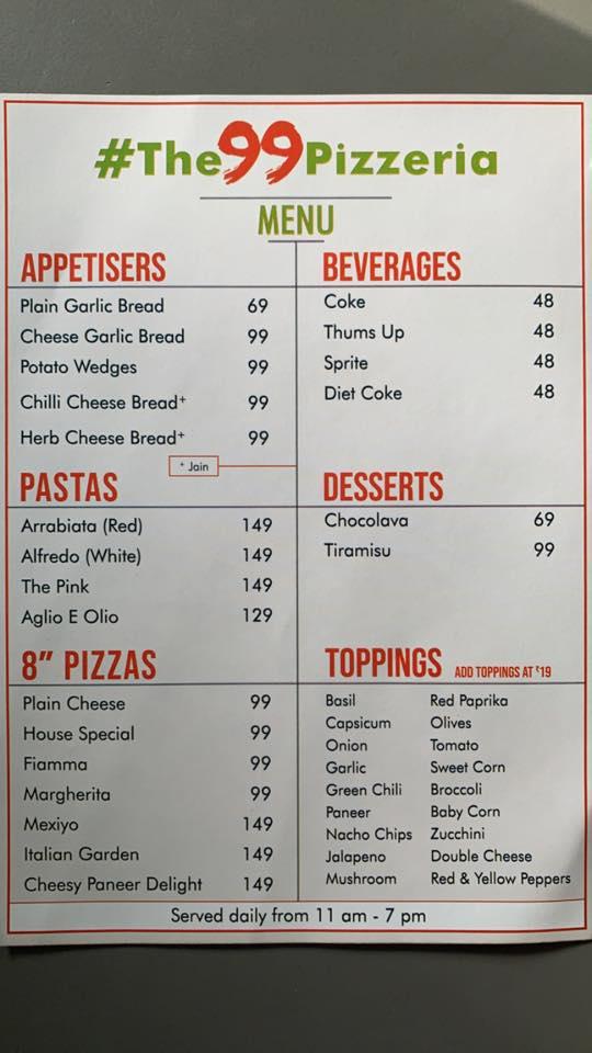 Menu at Juno's Pizza, Mumbai, Shop no. 4