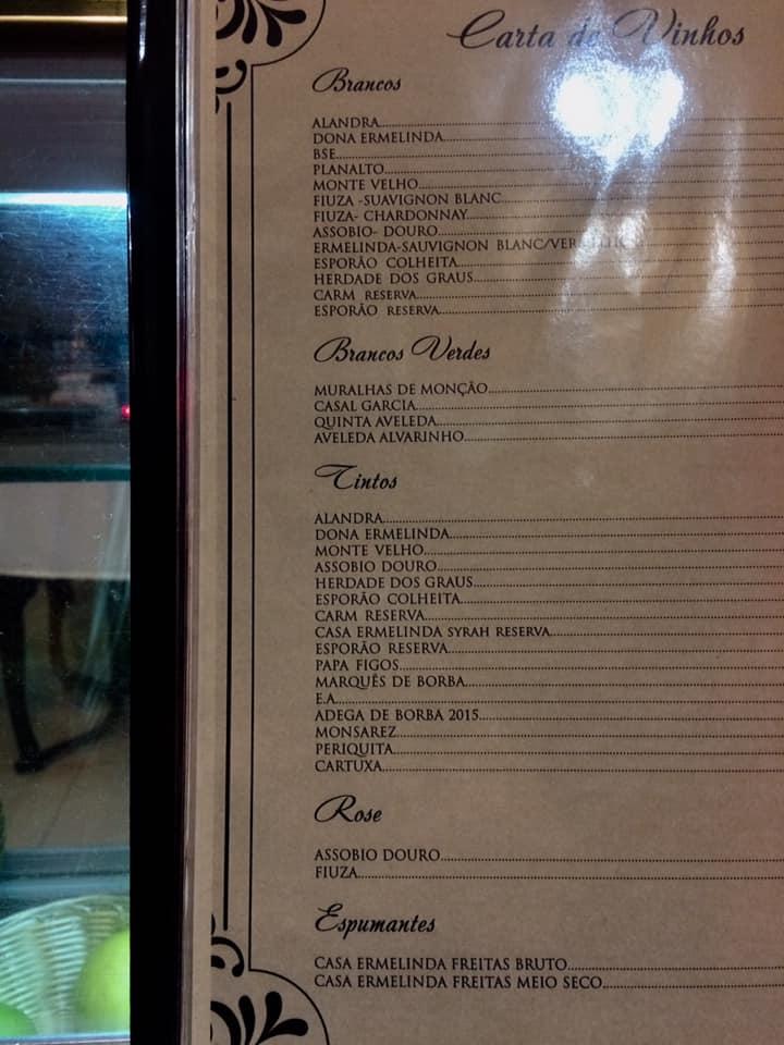 Menu at Restaurante Dori, Caparica