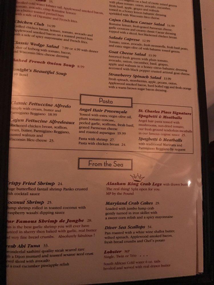 Menu at St. Charles Place STEAKHOUSE, St. Charles