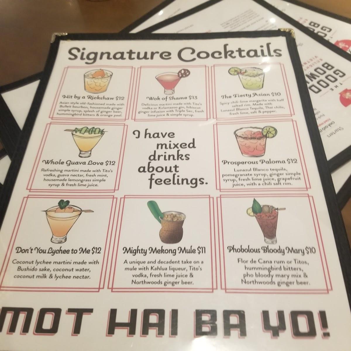 Carta del pub y bar The Good Bowl, Traverse City