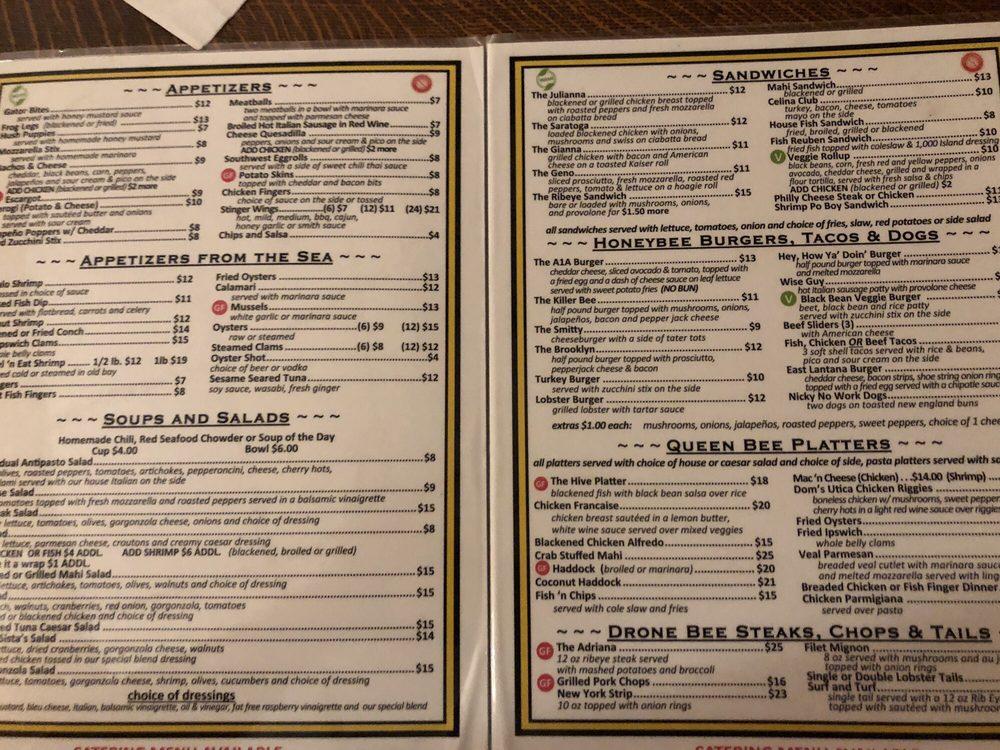 Menu at The Hive pub & bar, Lantana