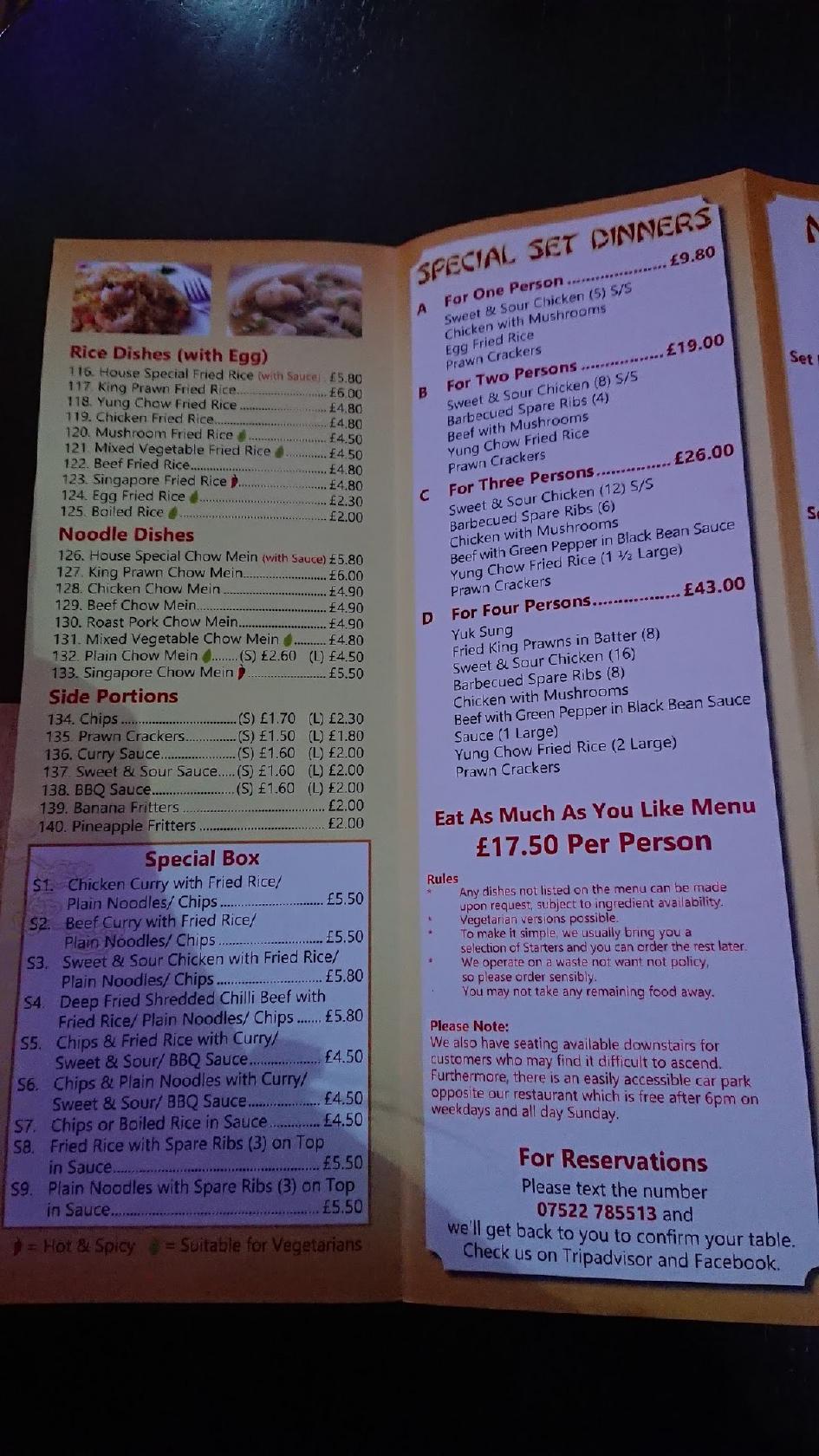 Menu at Yumi Yumi restaurant, Evesham