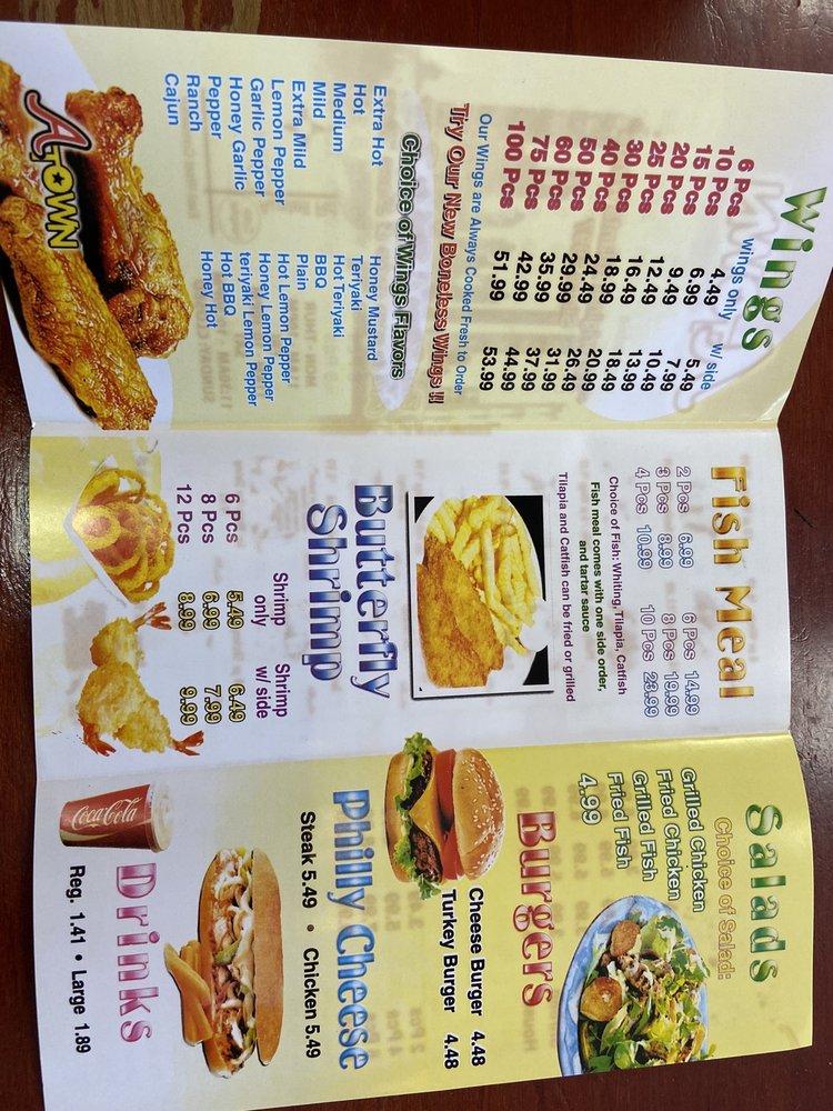 Menu at A Town Wings restaurant, Austell
