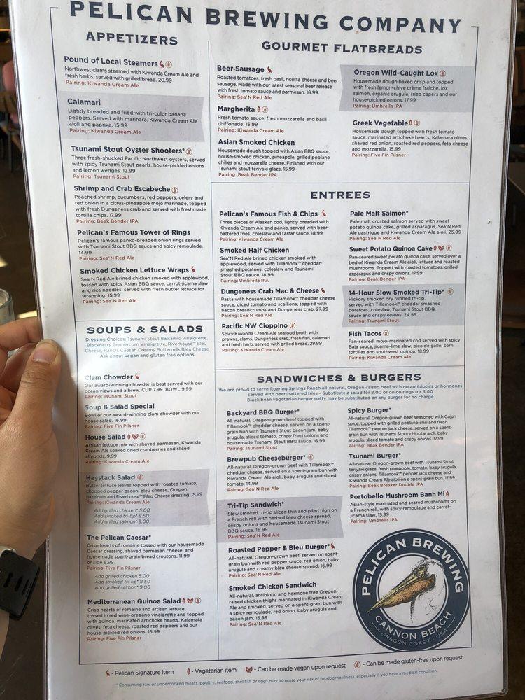Menu at Pelican Brewing – Cannon Beach pub & bar, Cannon Beach, S ...