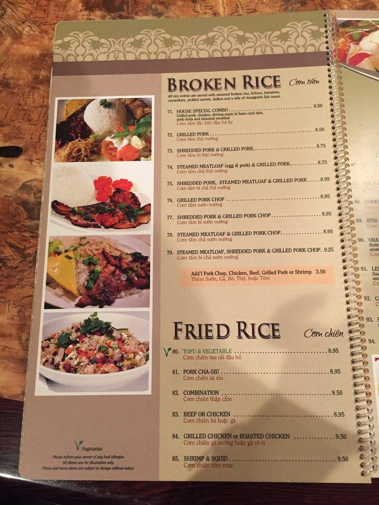 Menu at Phở Duyên Mai restaurant, San Diego, Kearny Villa Rd #111