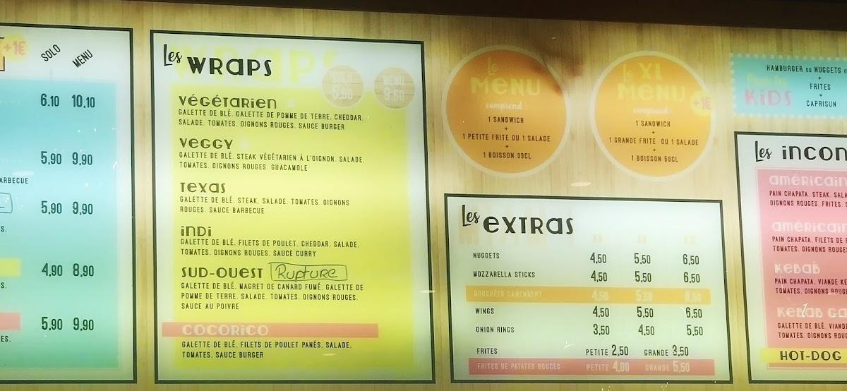 Carta del restaurante Beach Break, Soorts-Hossegor, 47 Rue des Landais