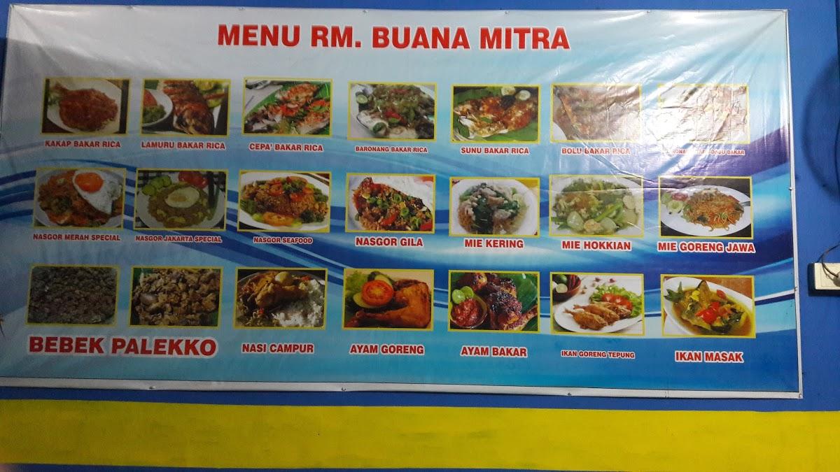Menu at Buana Mitra restaurant, Makassar