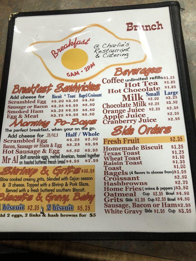 Menu at Charlie's Restaurant-Catering, Violet