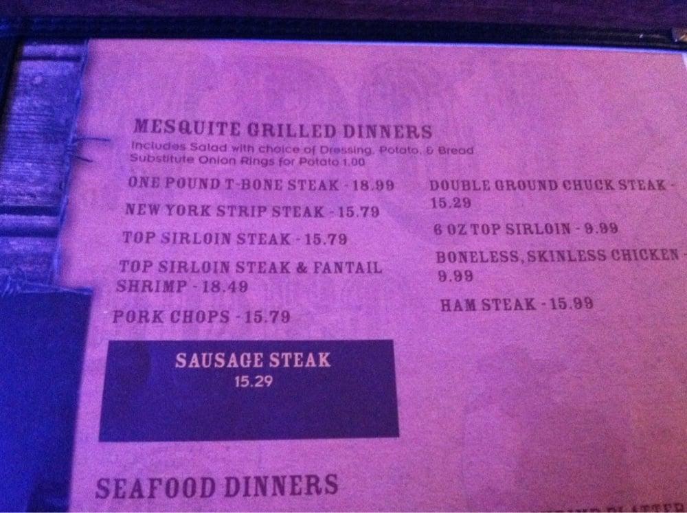 Menu at Fred's Arena Bar & Steakhouse, Three Points