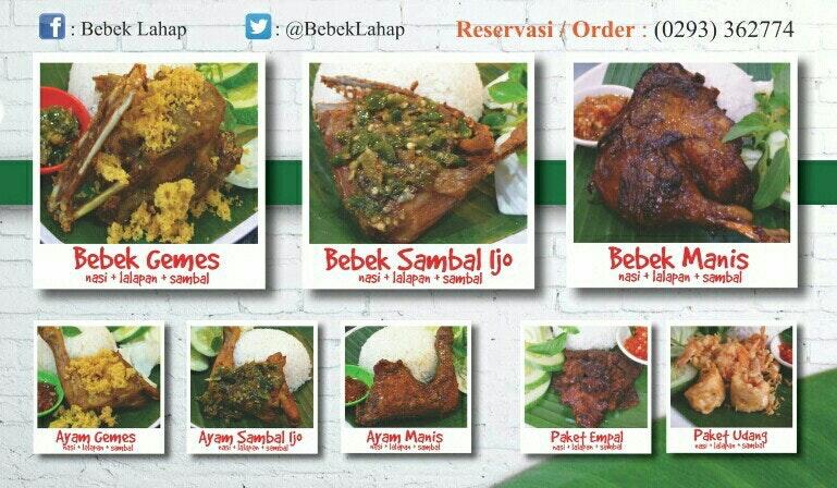 Menu at Soto Semarang restaurant, Magelang