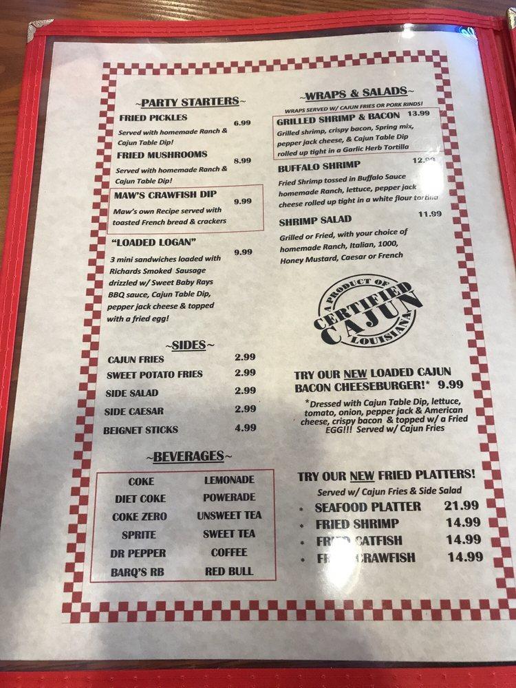 Menu at The Cajun Table restaurant, Lafayette, Ambassador Caffery Pkwy ...