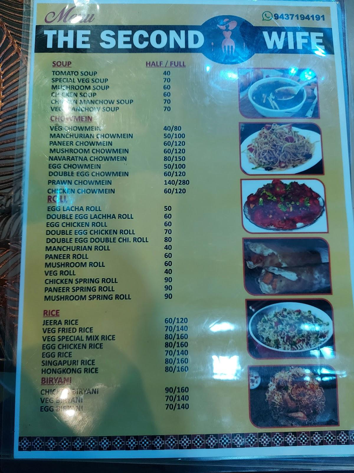 Menu at The Second Wife Kitchen, Rourkela