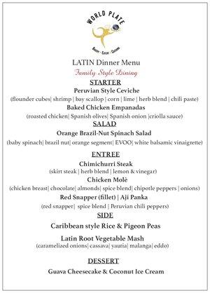 Menu at WORLD PLATE Bakery, Eatery & Catering, Bunnell, N State St UNIT 55