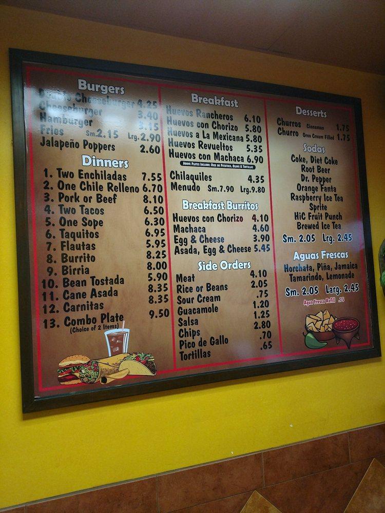Menu at Amapola Rico Taco restaurant, Colton, 291 E Valley Blvd A