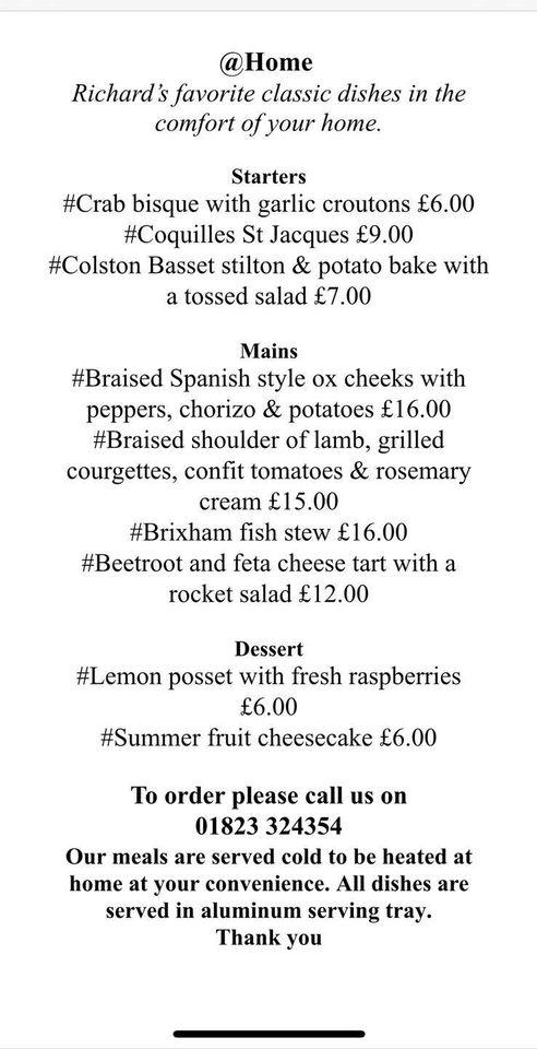 Menu at Augustus Restaurant, Taunton