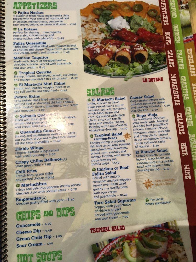 Menu at Mariachi Breakfast on the Go pub & bar, Parker, S Parker Rd