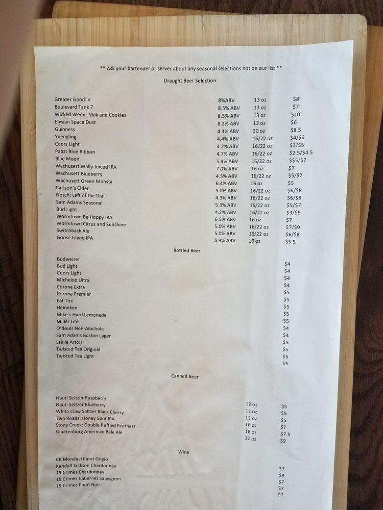Menu at Mill City Pub, Fitchburg
