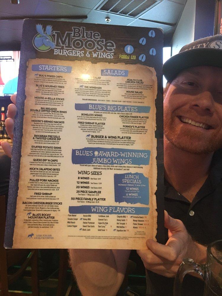 Menu at Blue Moose Burgers & Wings pub & bar, Pigeon Forge