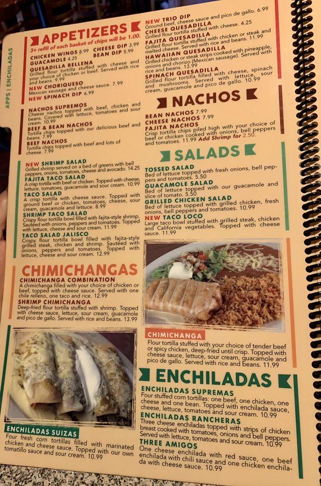 Menu at El Rio Bravo Mexican Restaurant, Alexandria